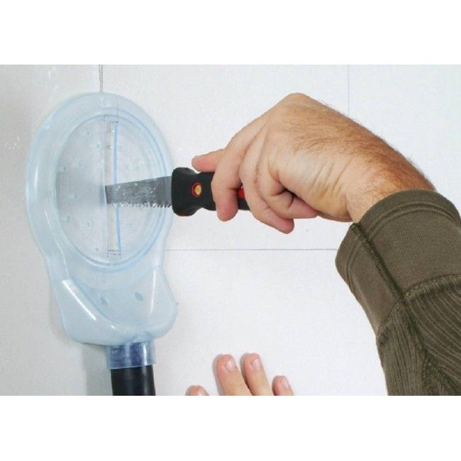 Slurry & dust shroud for drills with a hole saw of 3 to 10 cm diameter ...