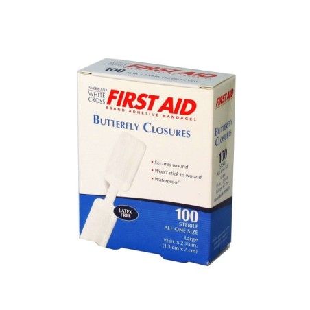 Adhesive butterfly skin closure strips for sutures sterile 100 per box ...